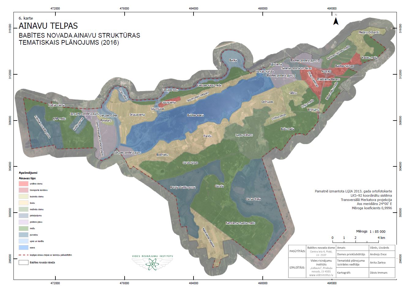 Landscape structures of the Babīte municipality